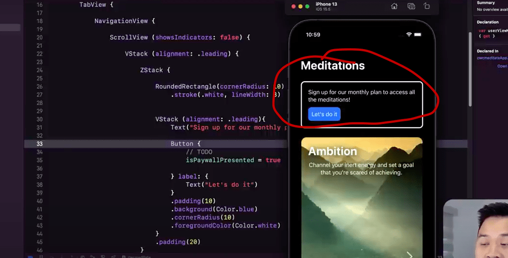 Remove the call to action button in the revenue cat tutorial - General Discussion - CodeCrew ...