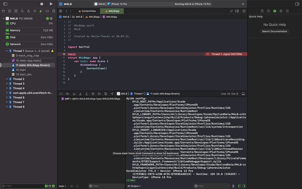 Thread 1: signal SIGTERM - General Discussion - CodeCrew Community