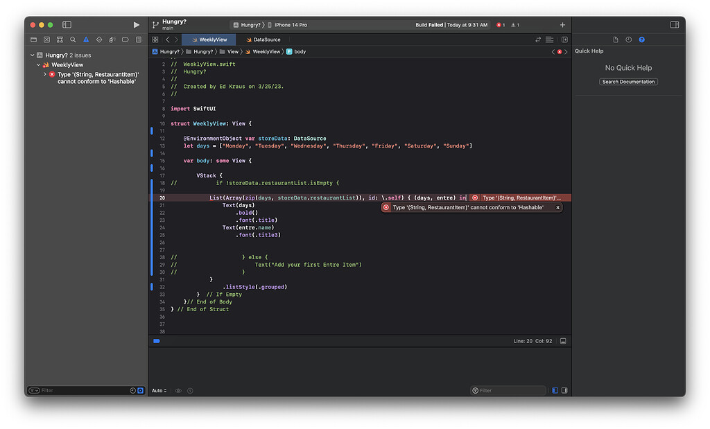 Not Hashable when the Struct is - General Discussion - CodeCrew Community
